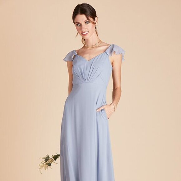 Birdy Grey | Dresses | Birdy Grey Kae Dress In Dusty Blue Chiffon ...